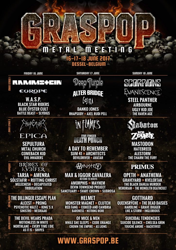 Vorbericht: Graspop Metal Meeting 2017 (16. - 18.06.2017 in Dessel ...